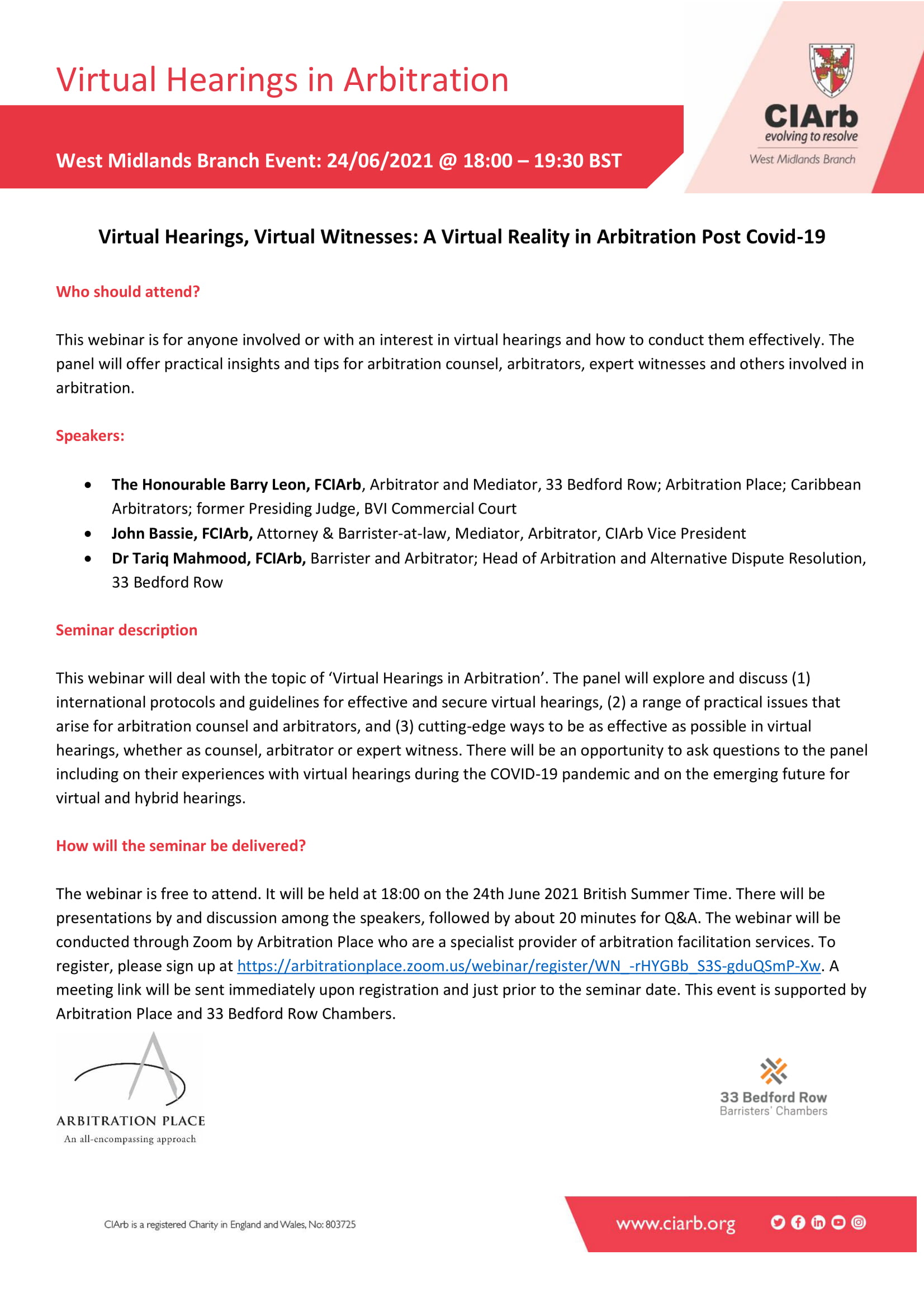 Webinar: Virtual Hearings, Virtual Witnesses: A Virtual